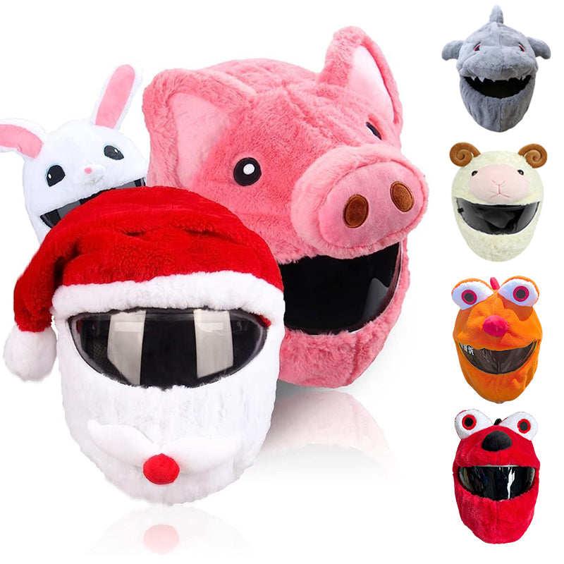 Cartoon Plush Motorcycle Helmet Cover – hunud